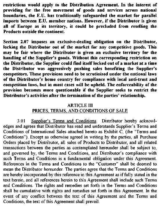 Appendix 12-1 Sample International Distribution Agreement with ...