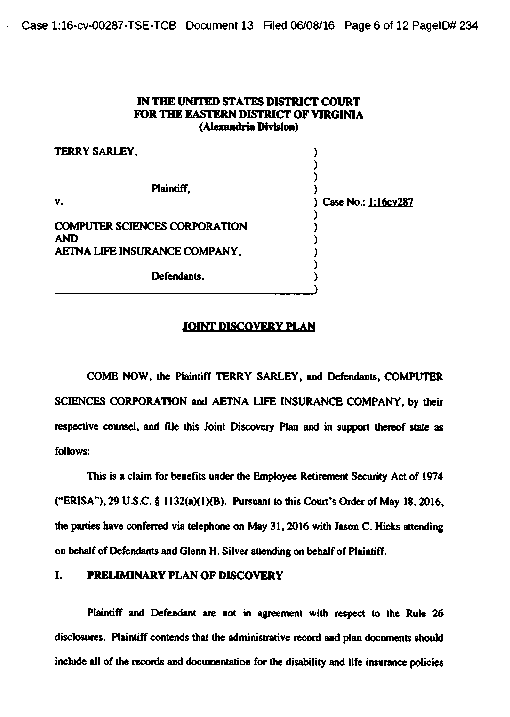 Appendix 3-15 Rule 16(b) Scheduling Order— Alexandria (magistrate Judge ...
