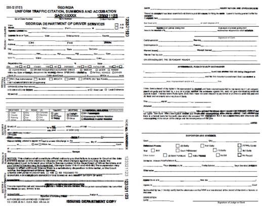 Police Citation Template
